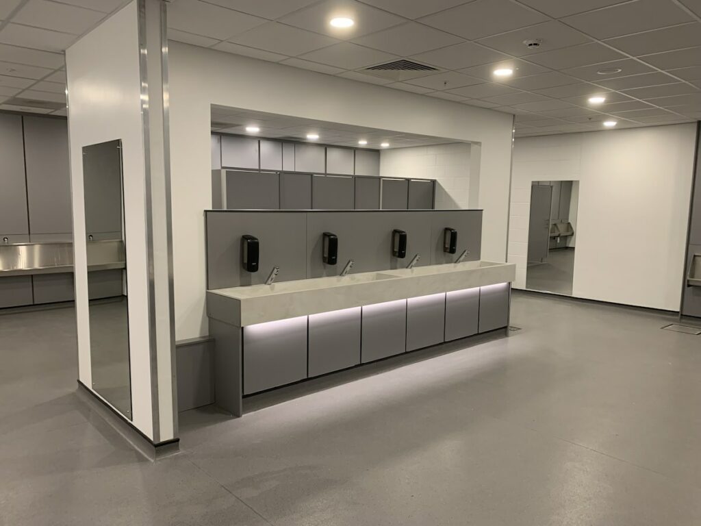 Public toilets, staff shower and changing design and install Kimpton