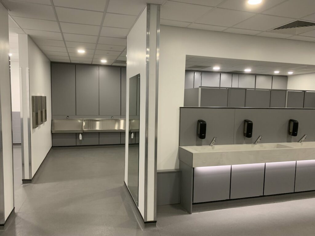 Public toilets, staff shower and changing design and install Kimpton